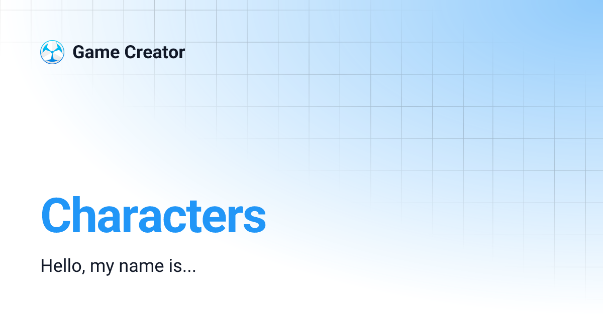 Characters | Game Creator