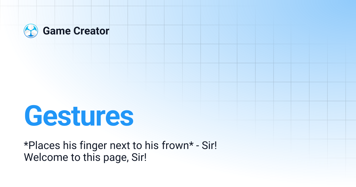 Gestures | Game Creator