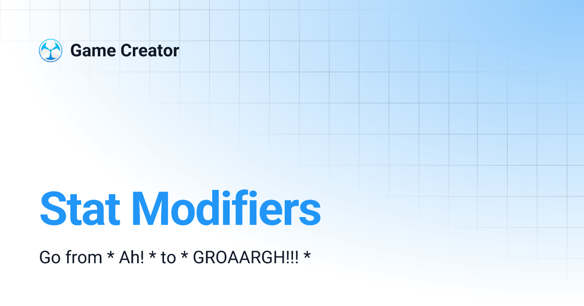 Stat Modifiers | Game Creator