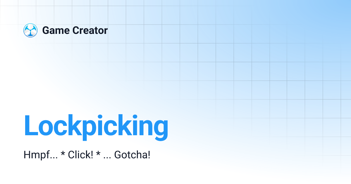 Lockpicking | Game Creator