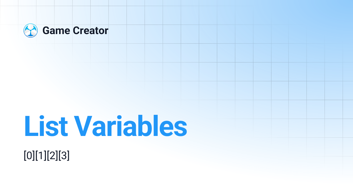 List Variables | Game Creator